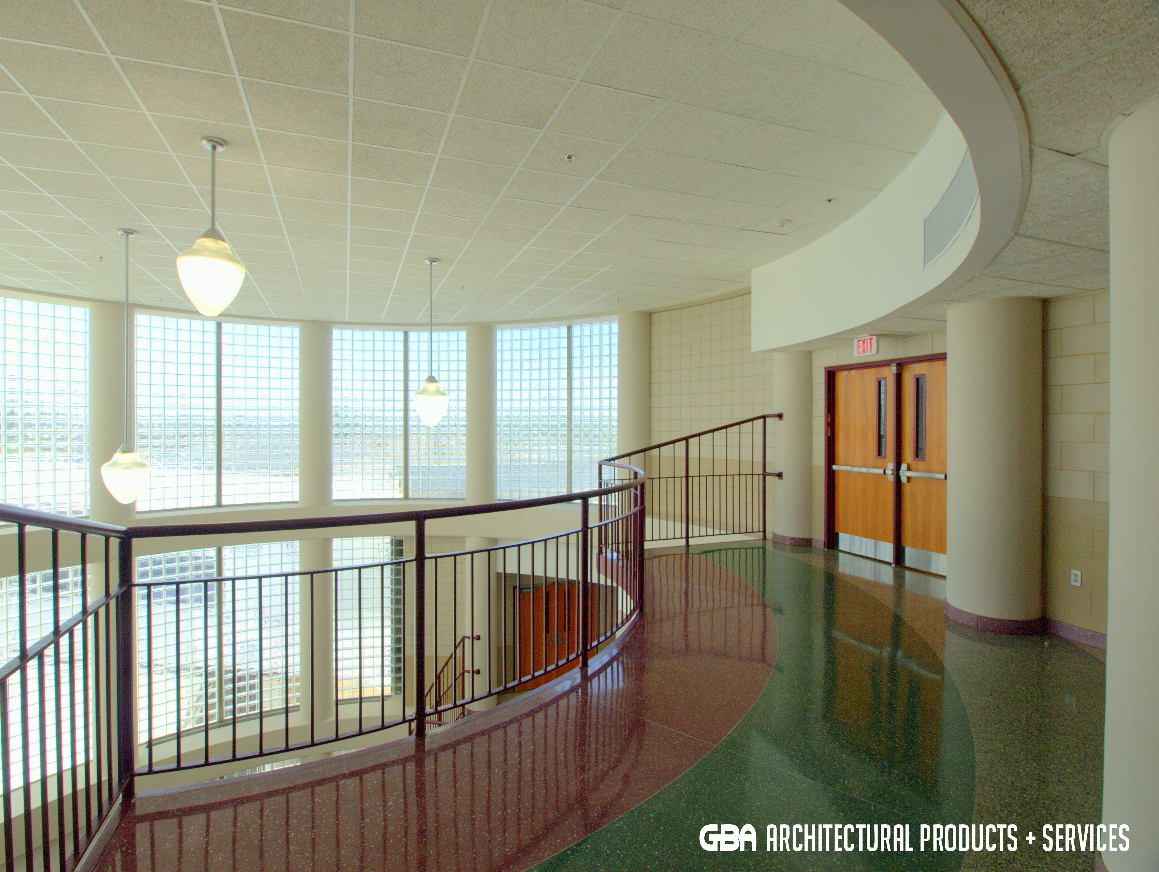 Lacoste Elementary School Glass Block Column