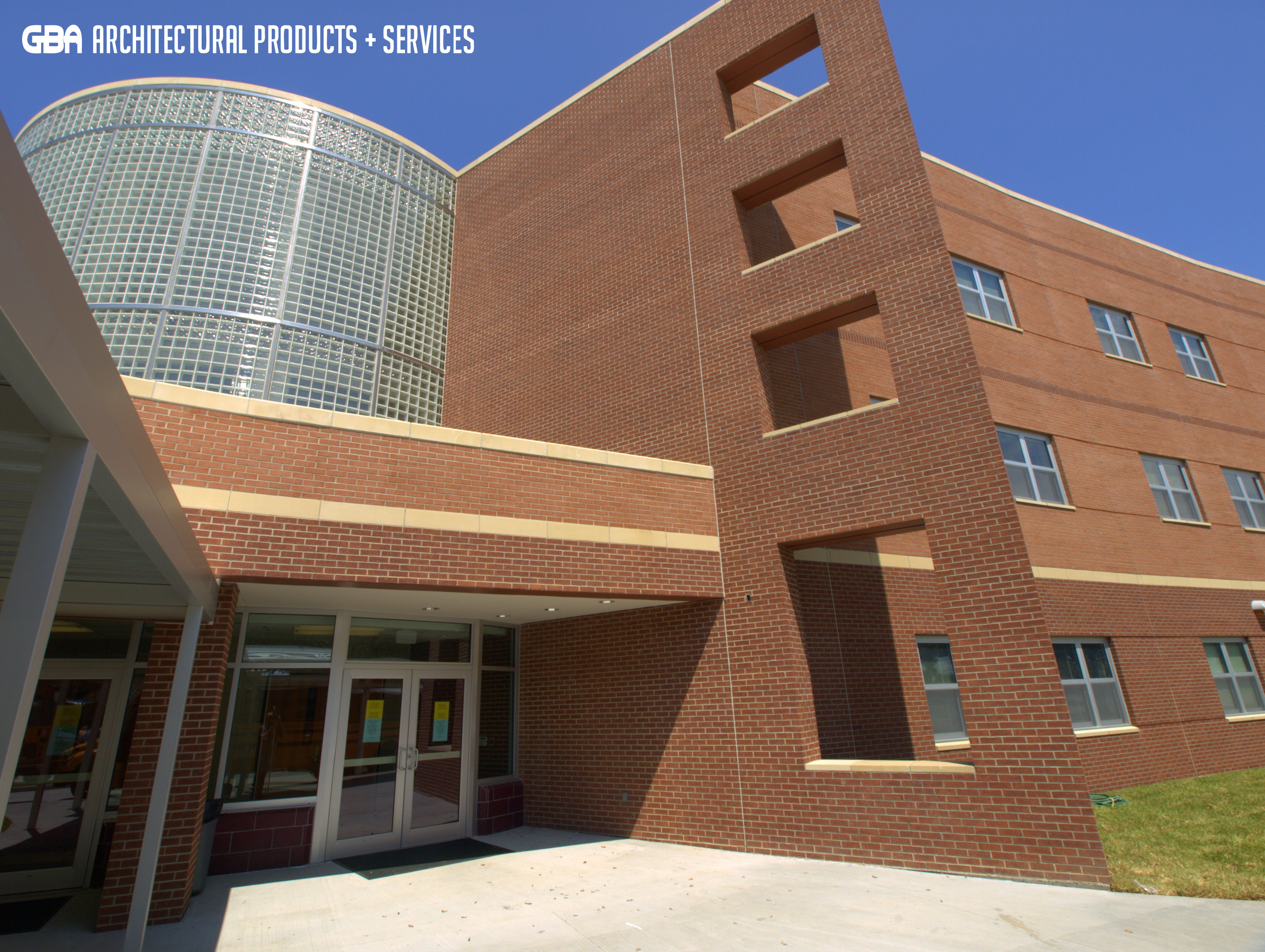 Lacoste Elementary School Glass Block Column